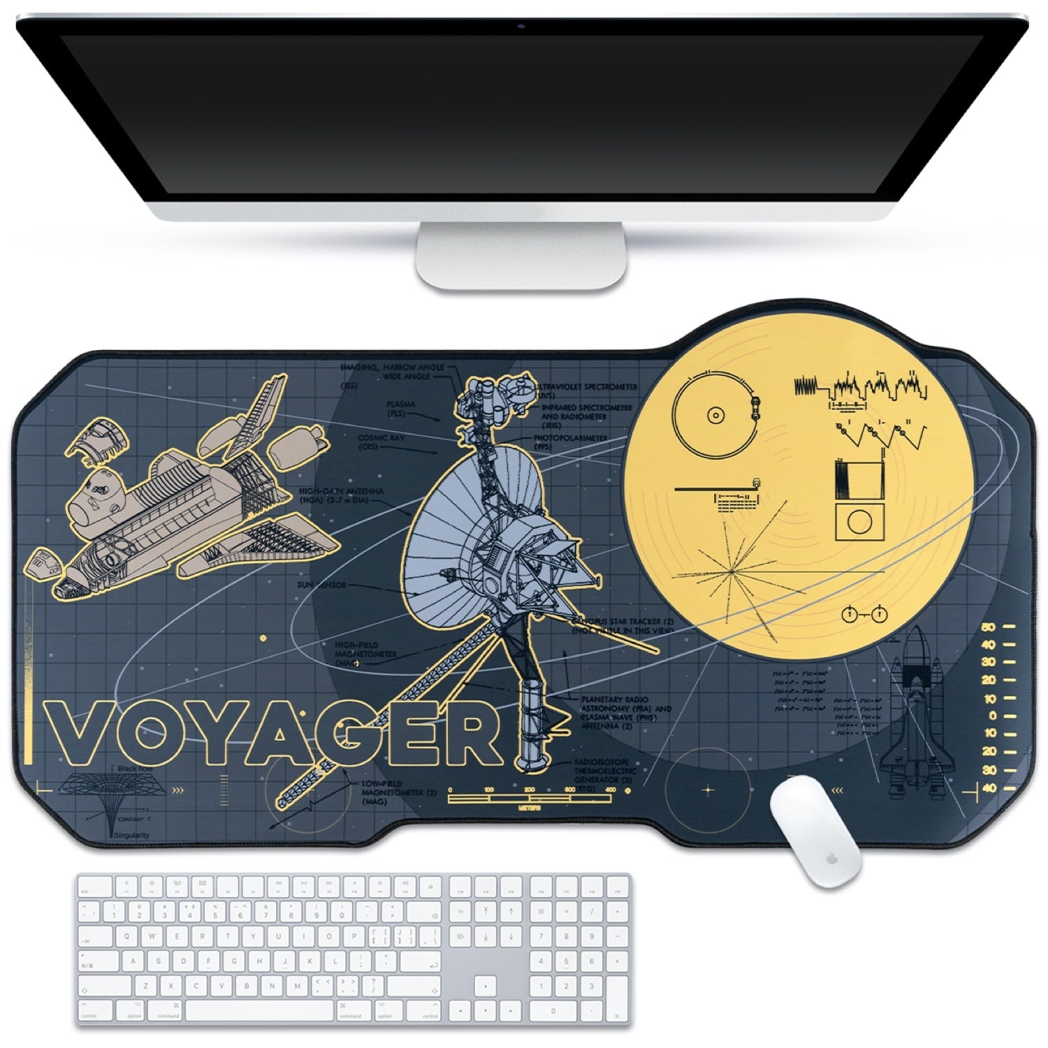 Space Moon Desk Pad - Scifi Large Mousepad Mat – Beluga Design
